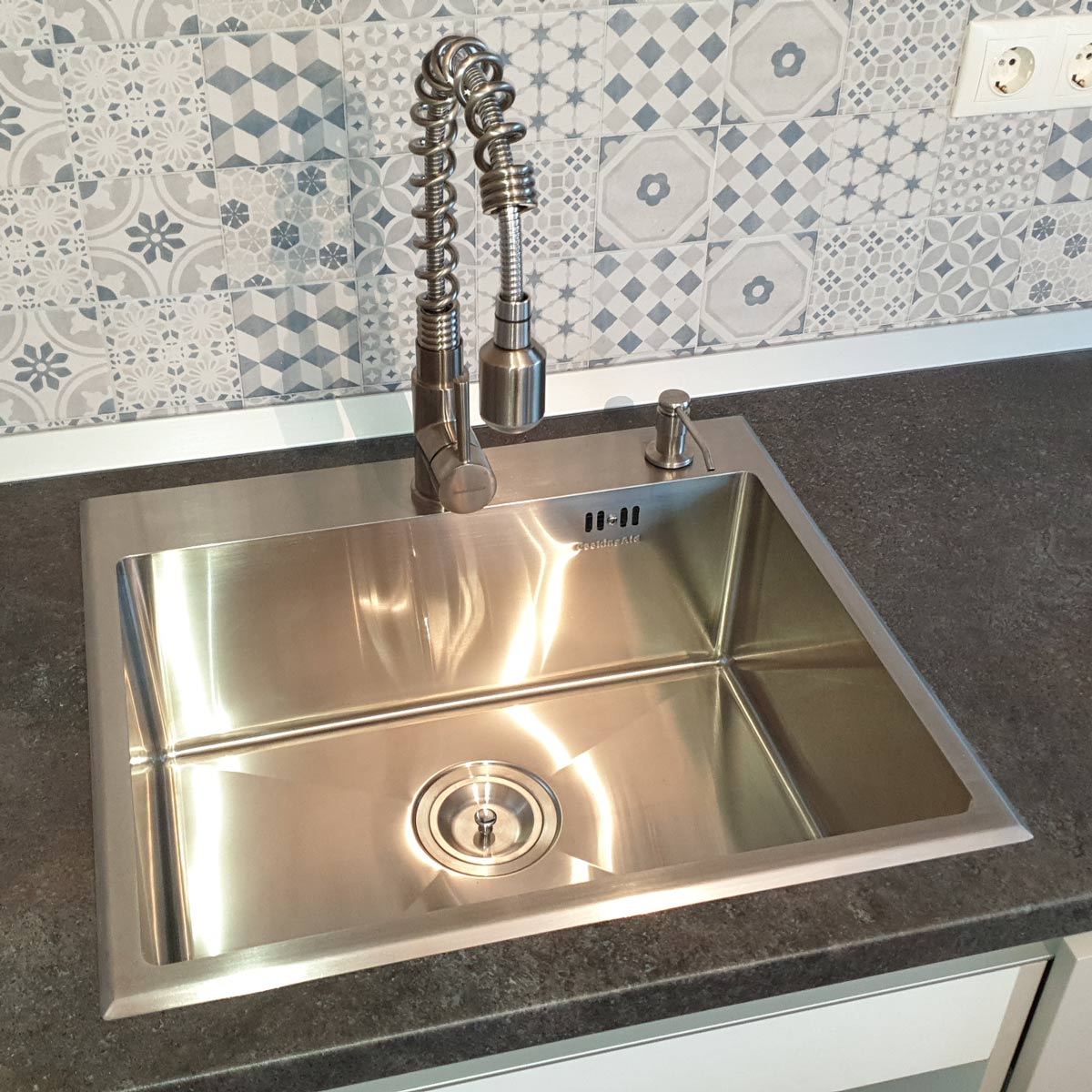 Chiuveta bucatarie inox CookingAid CLIO cu dozator detergent, scurgator ...